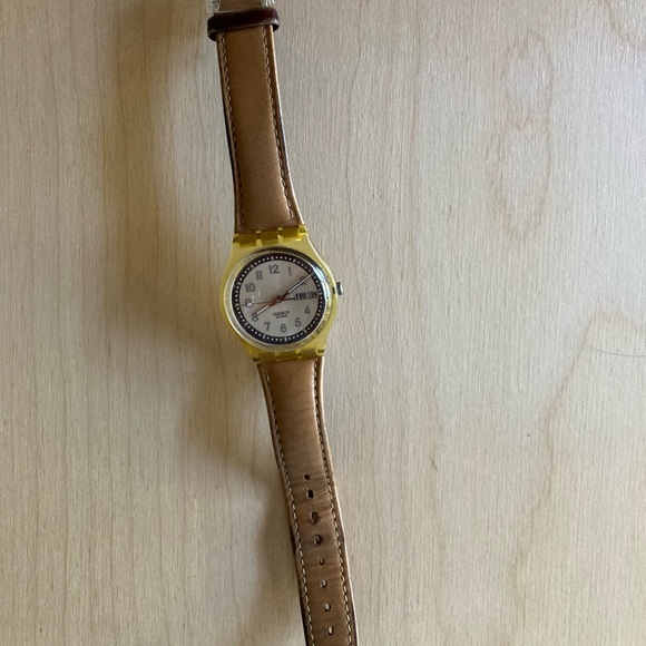 Swatch | Accessories | Leather And Plastic Swatch Watch | Poshmark